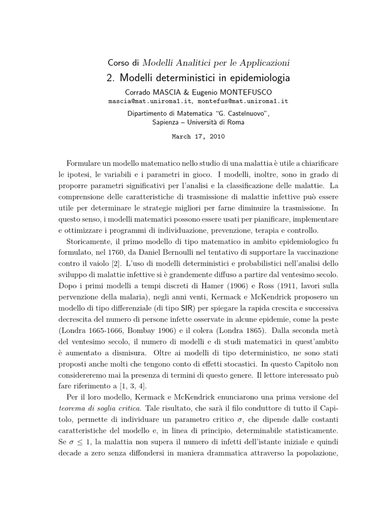 Uniroma Epidem | PDF