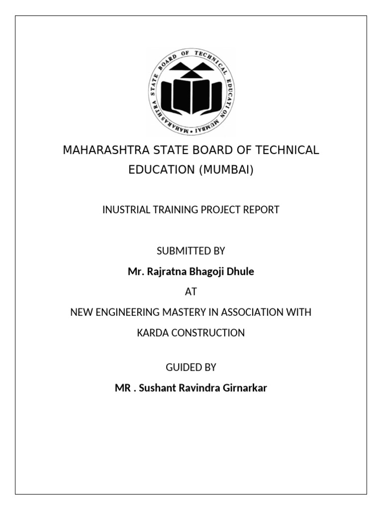 Industrial Training Report in Civil Engineering | PDF | Concrete ...
