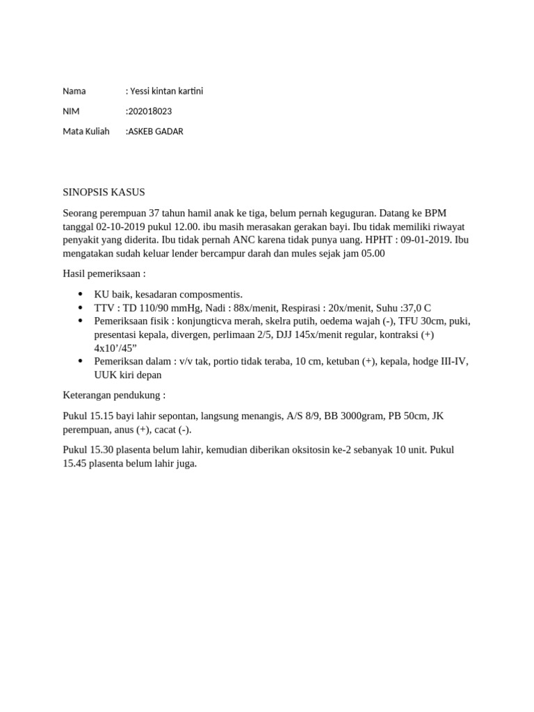 Riview Utk Yessi SOAP UJIAN GADAR.. | PDF