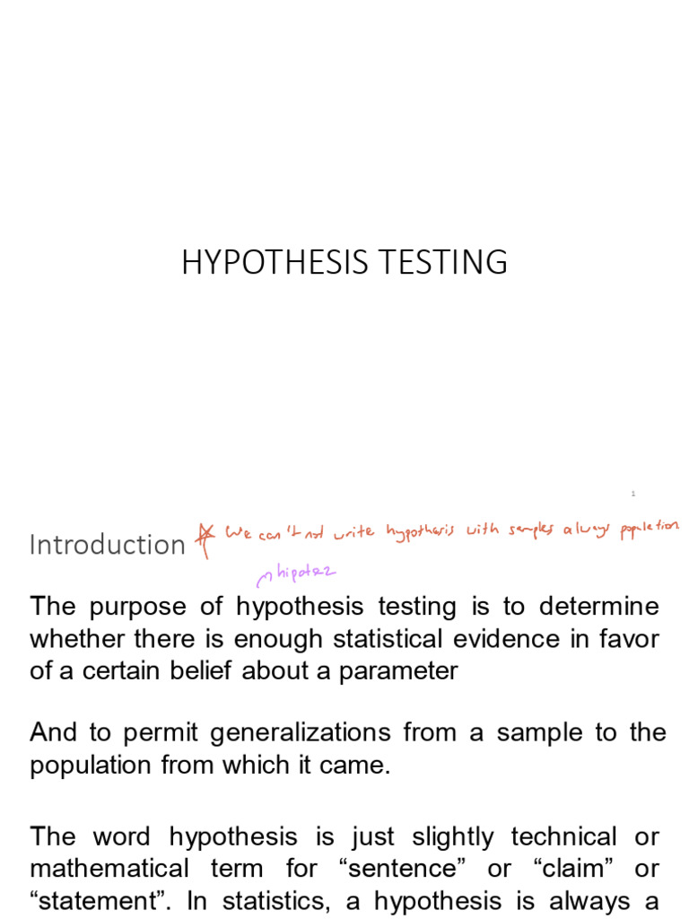 Introduction To Hypothesis Testing-Notes-5 2 | PDF
