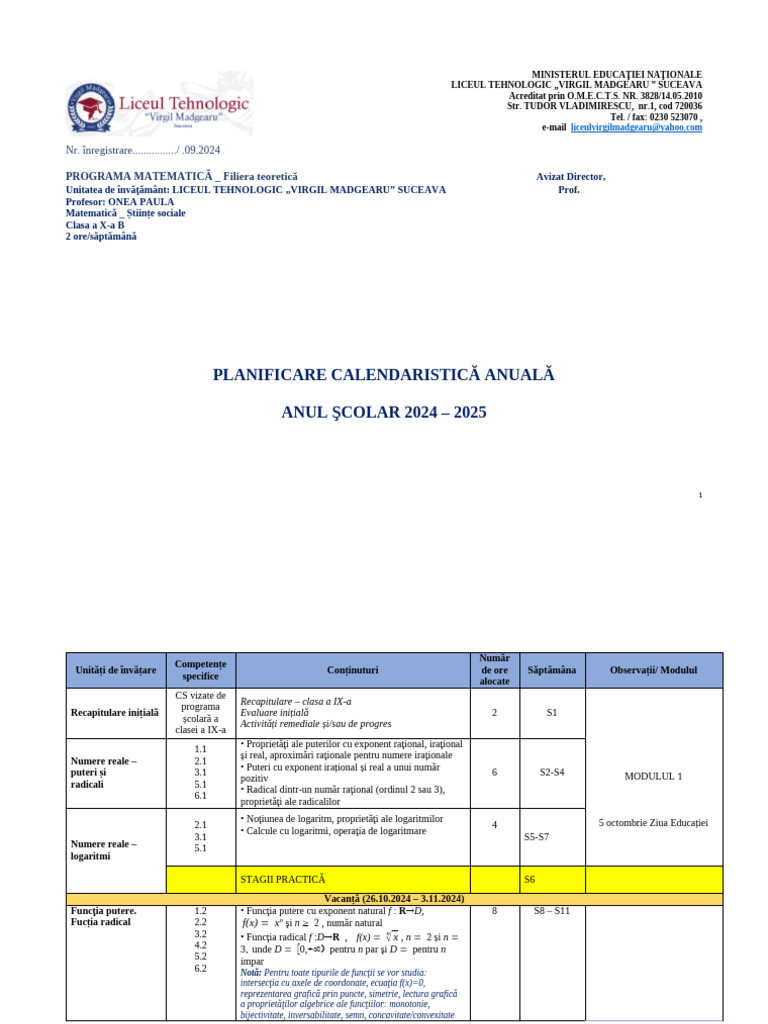 Matematica - Clasa A X-A - M3 | PDF