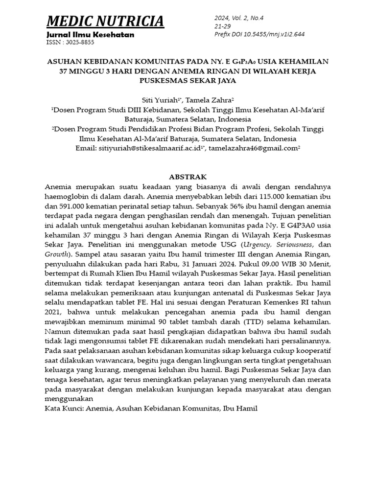 Jurnal Siti Yuriah Nutricia | PDF