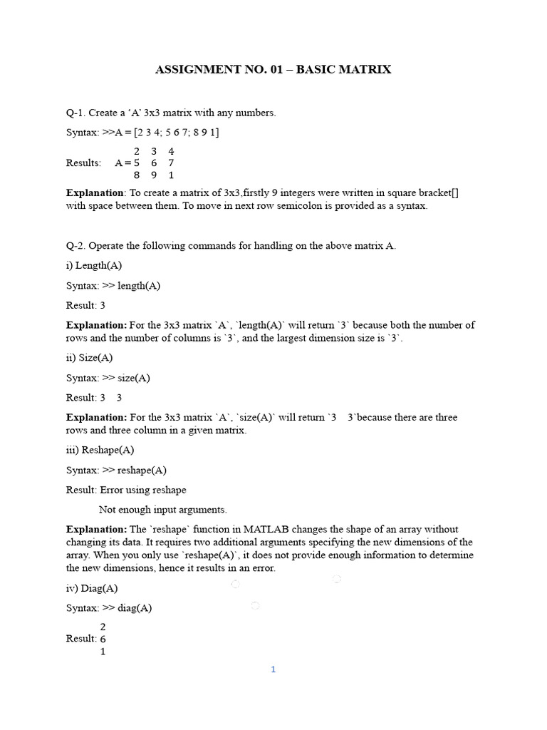 Assignment 1 | PDF