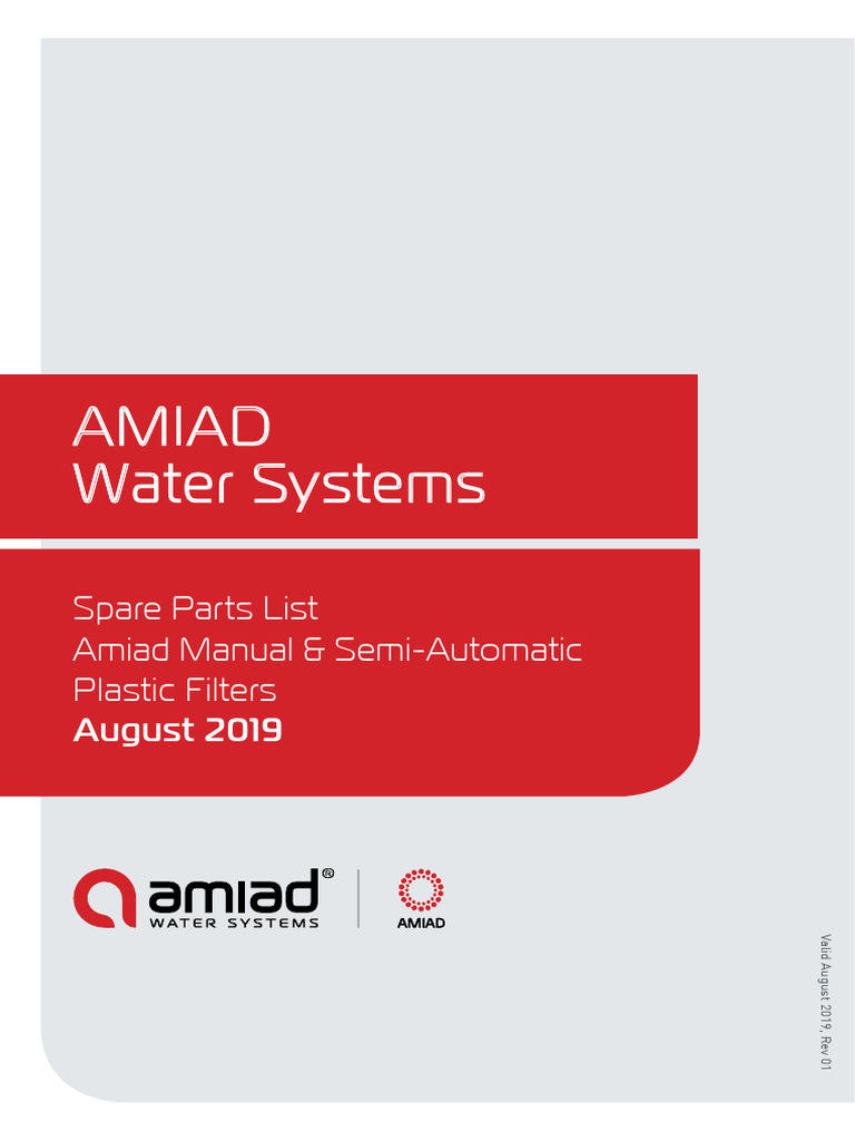 Amiad plastic screen filters spare parts list PDF