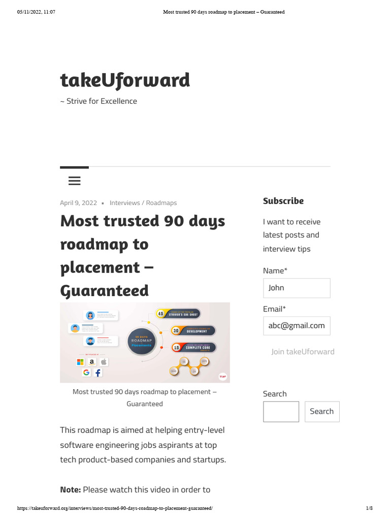 Most Trusted 90 Days Roadmap To Placement - Guaranteed | PDF