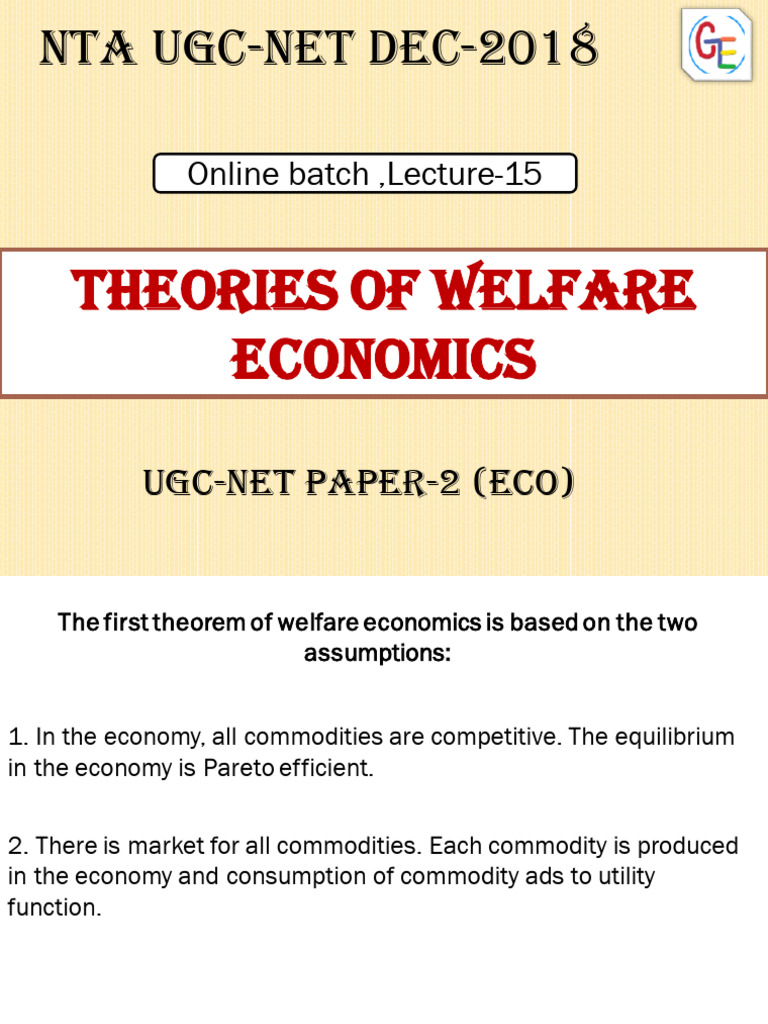 Micro-15 Theories of Welfare | PDF