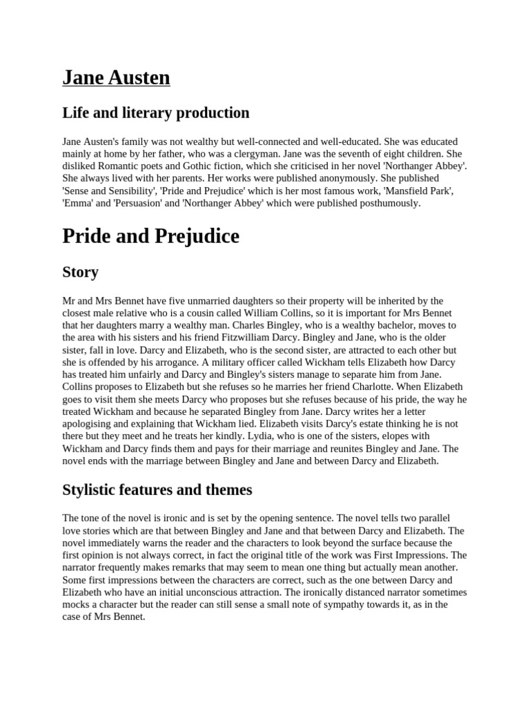 Jane Austen and Mary Shelley | PDF