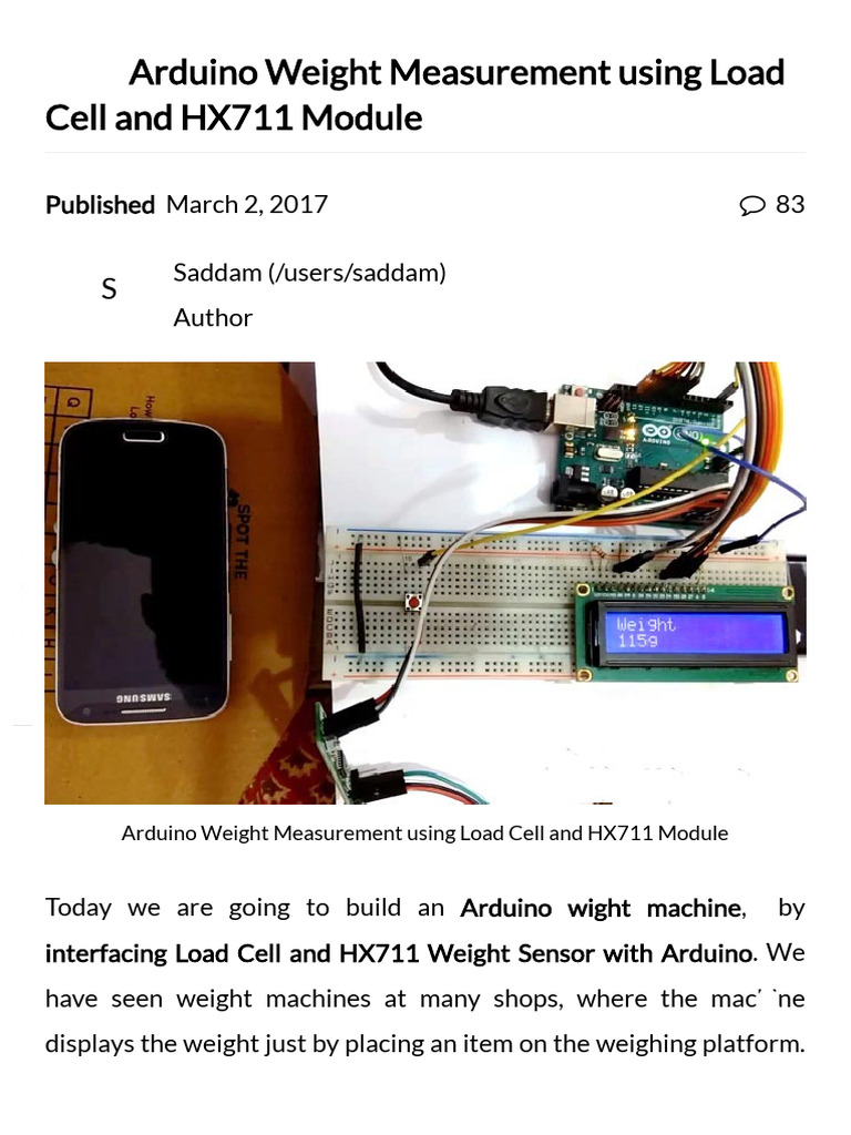 Arduino Weight Measurement | PDF