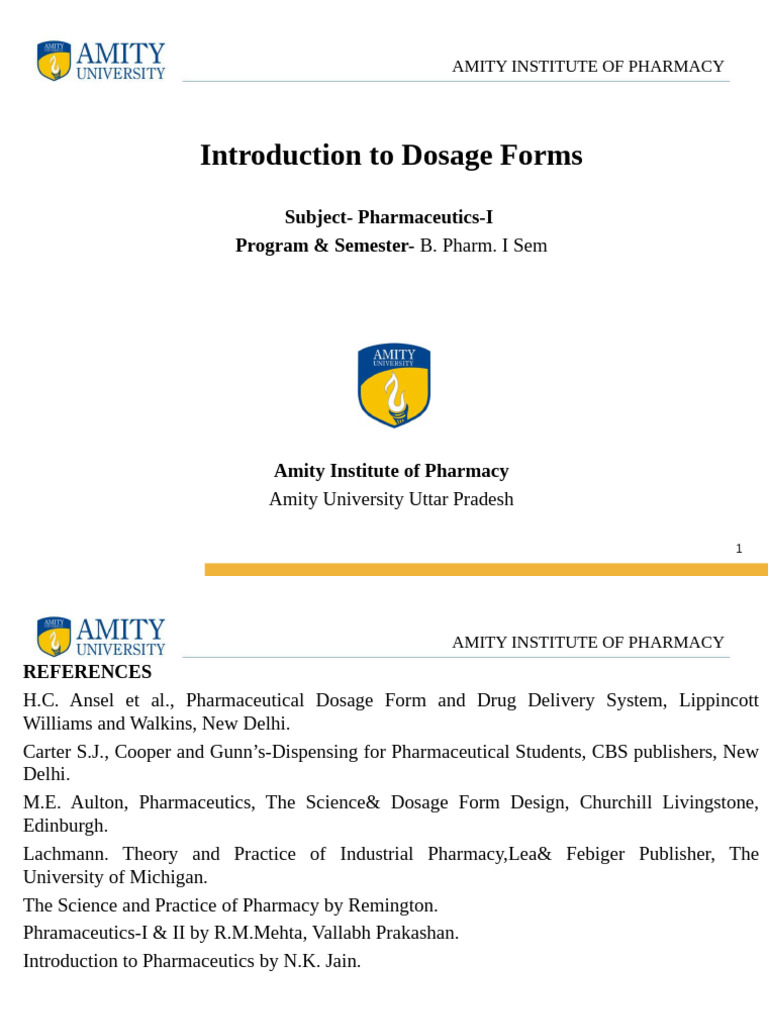 Introduction To Dosage Forms | PDF