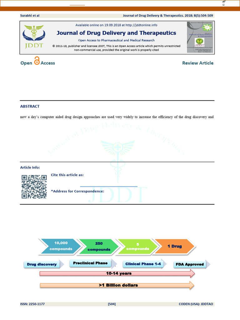 Computer Aided Drug Design: An Overview: Journal of Drug Delivery and ...