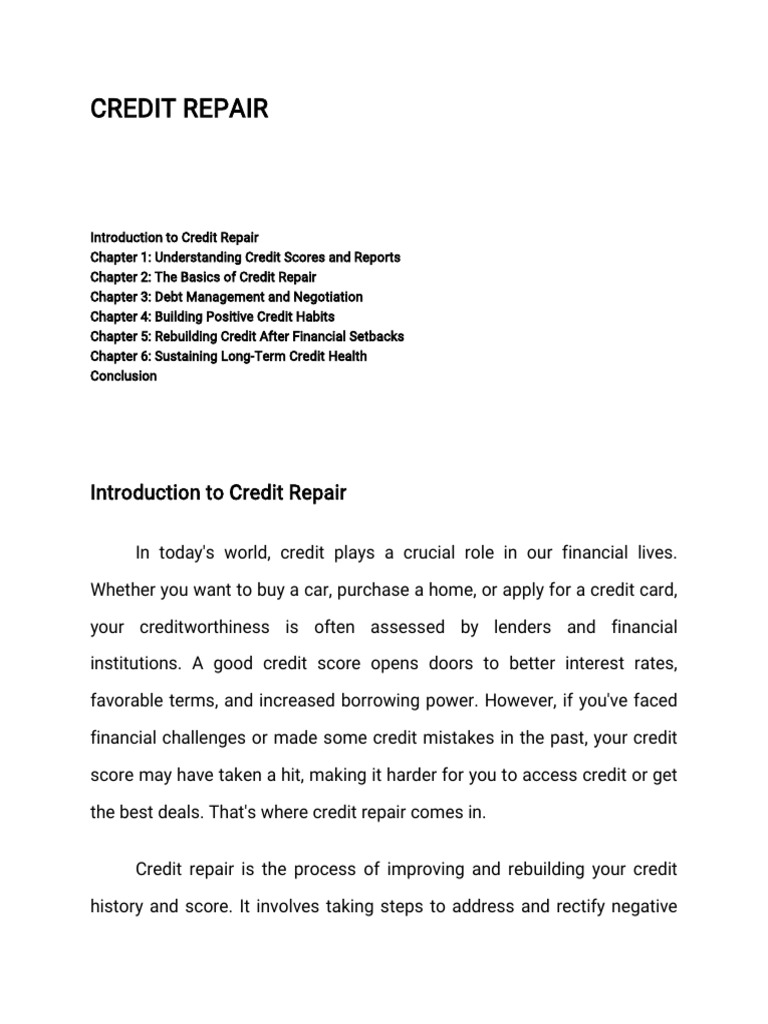 Self Help - Credit Repair | PDF