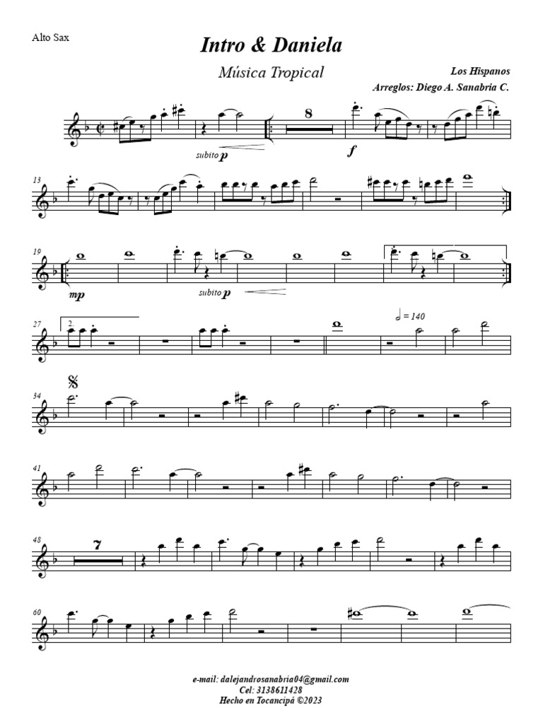 Intro & Daniela - Alto Sax | PDF