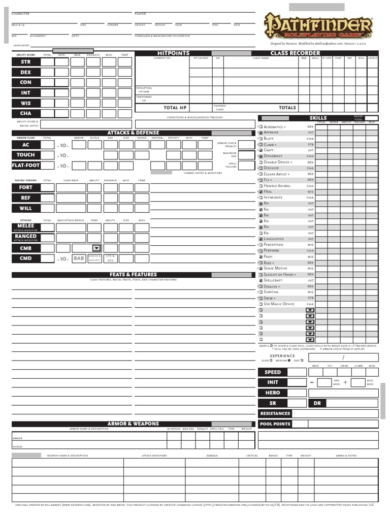 Cleric-5 Pregen Character Sheet | PDF