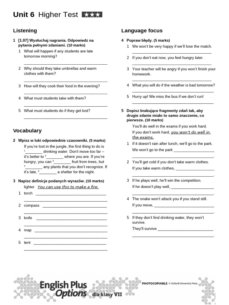 Unit 6 Higher Test | PDF