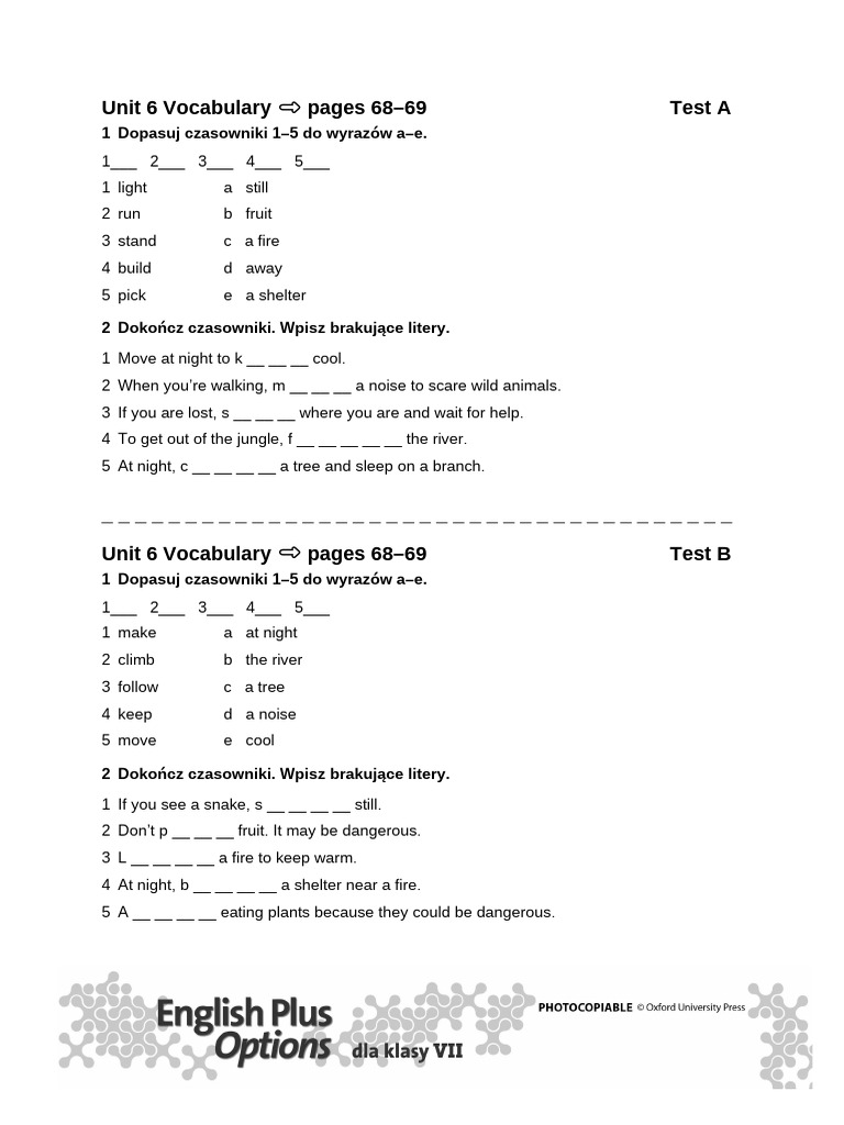 Five Minute Tests Unit 6 | PDF
