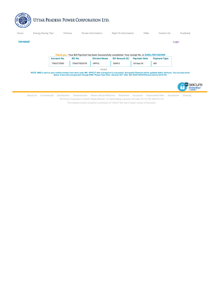Uppcl Bill Paymentho | PDF