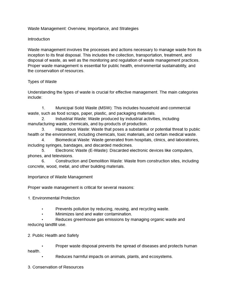 Waste Management | PDF