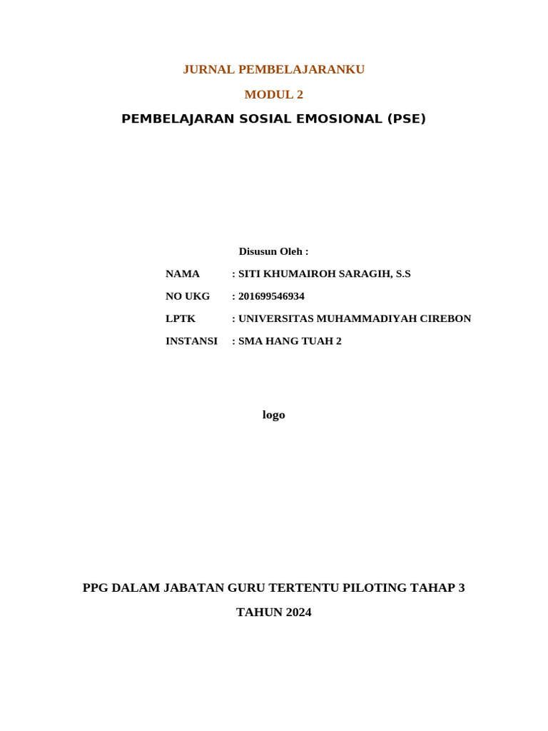 Jurnal Pembelajaranku Modul 2 Siti Khumairoh | PDF
