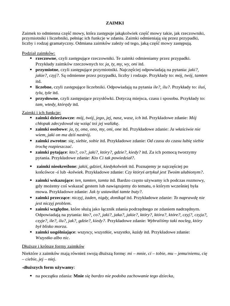 Zaimki | PDF