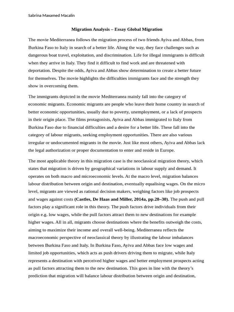 Essay - Migration Analysis | PDF