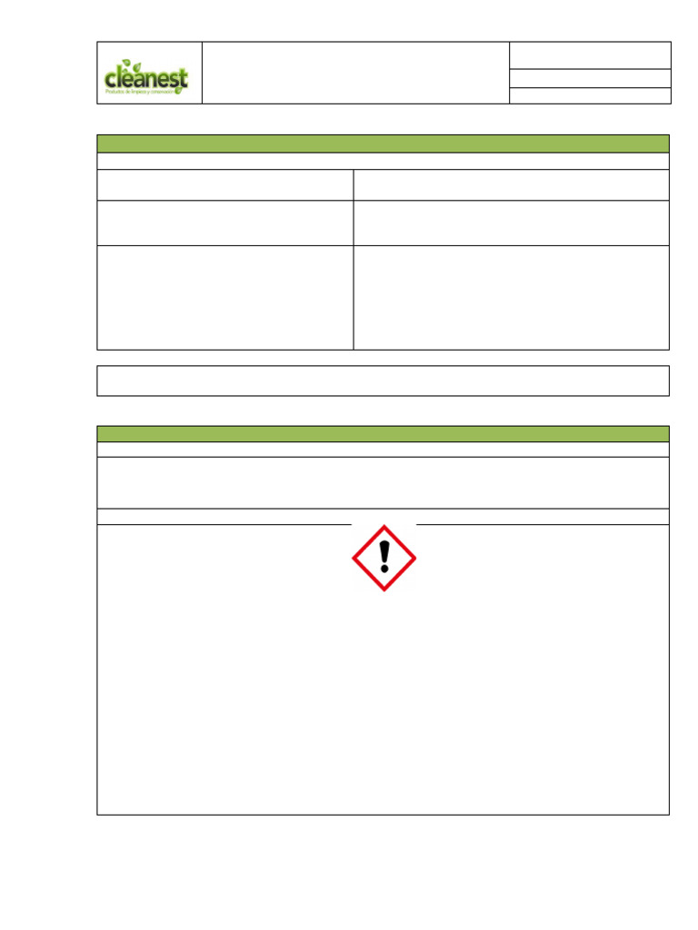 FDS Limpiavidrios Cleanest | PDF