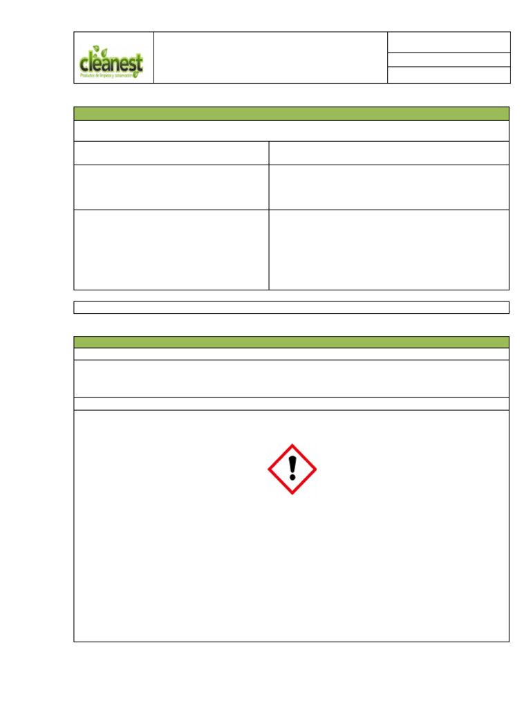 FDS Limpiador Desinfectante Cleanest | PDF