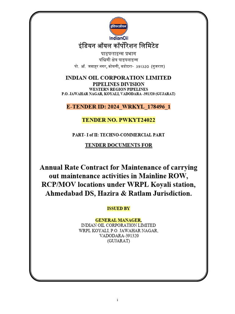 E-Tender Id: 2024 - Wrkyl - 178496 - 1 | PDF