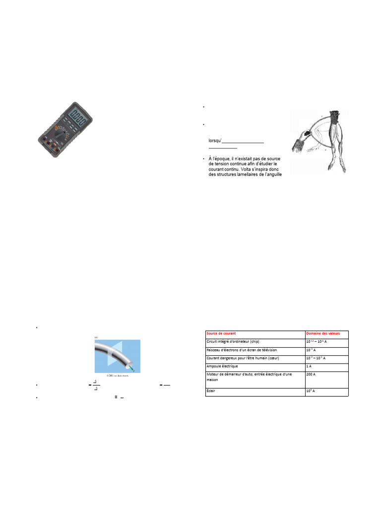 Cours PHY-N02 06-Courant - Et - Resistance - V3 1 | PDF