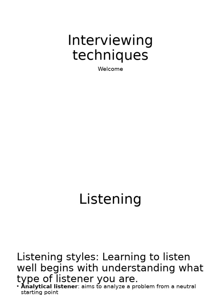 Interviewing Skills | PDF