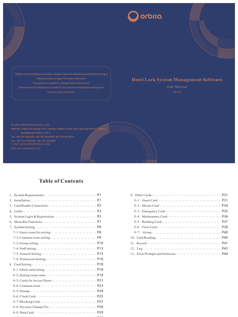 Hotel Lock System Management Software User Manual FOR 5.3 ENGLISH | PDF