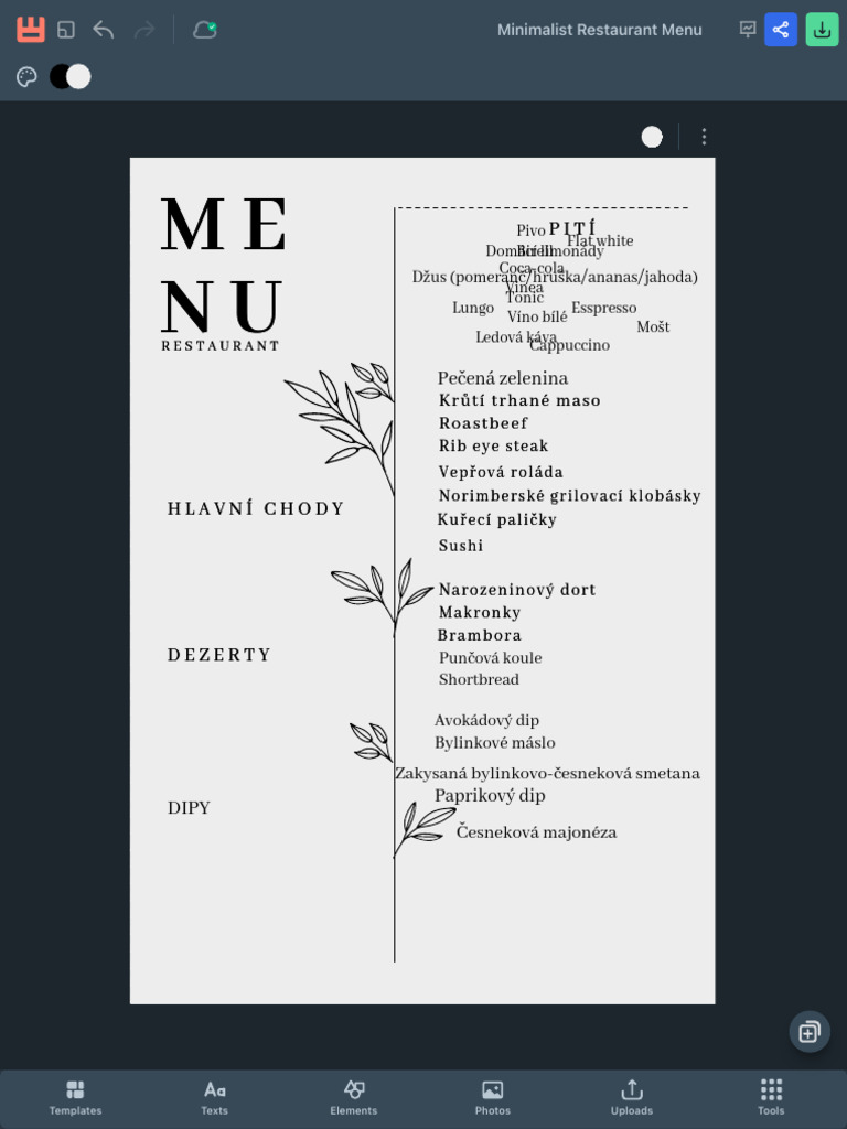 Minimalist Restaurant Menu Wepik | PDF
