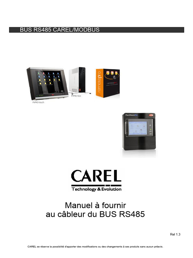 CFR - MANUEL-SIMPLIFIE - RS485 - Preconisations Cablage BUS RS485 - FR ...