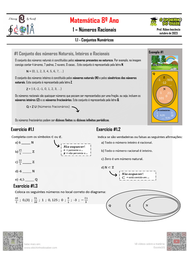 8mat 1 1 Conjuntos Numericos | PDF