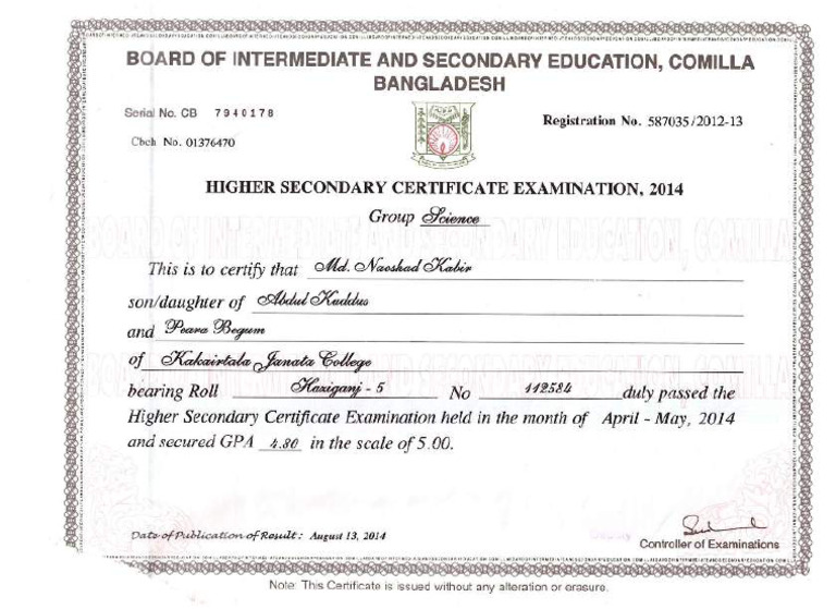 Certificate-HSC Compressed 2 | PDF