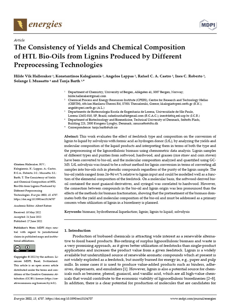 2022 - PAPER The Consistency of Yields and Chemical Composition of HTL ...
