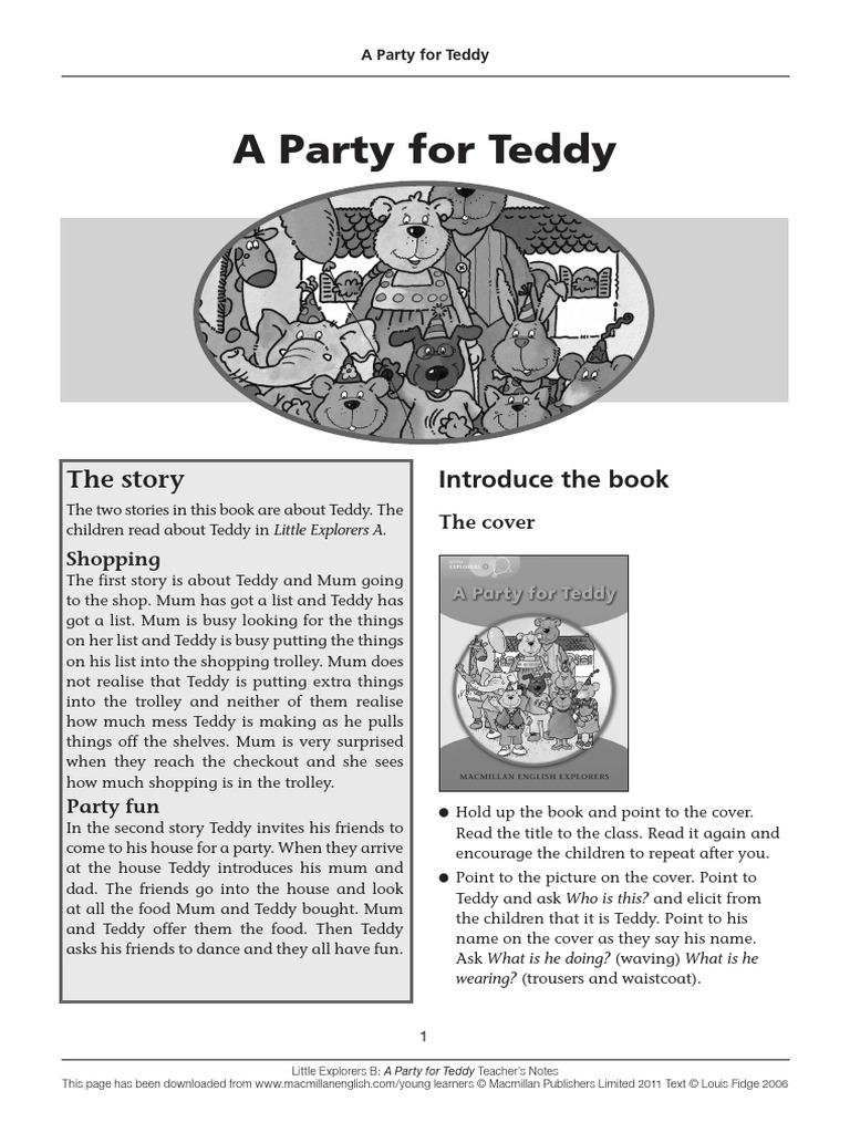 LEB A PARTY FOR TEDDY Teacher Notes | PDF