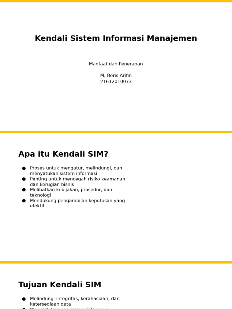 Kendali Sistem Informasi Manajemen ppt 3 | PDF
