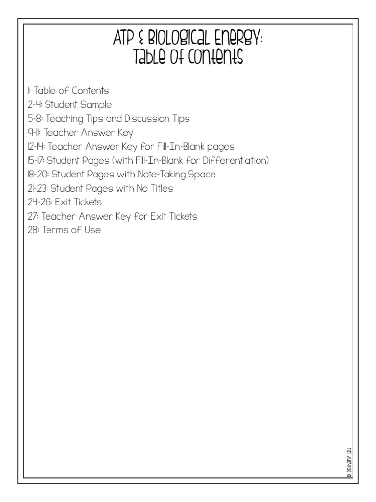 3 ATP and Energy Doodle Diagrams | PDF