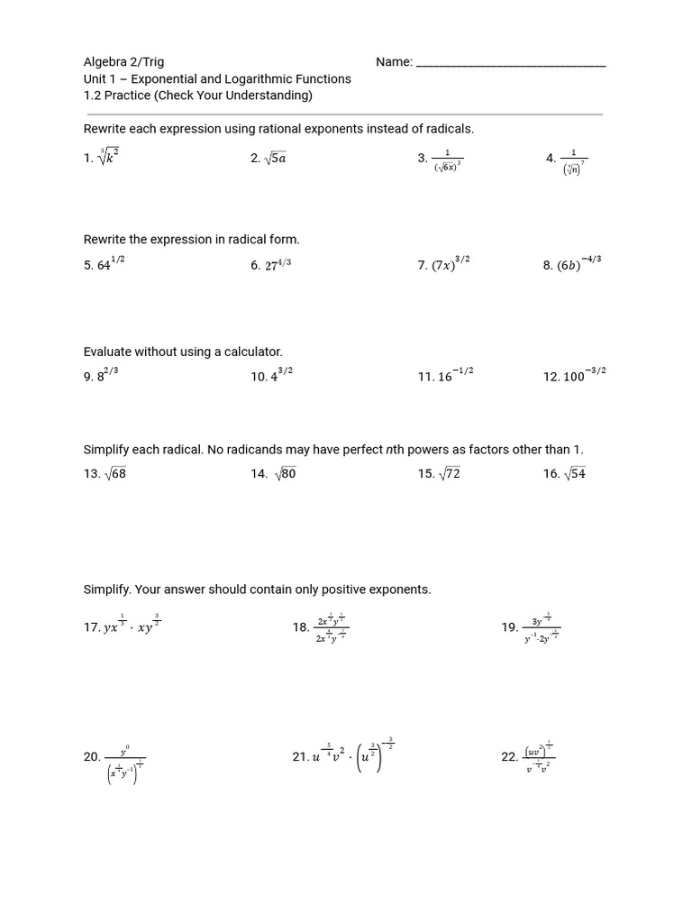 1 2 Practice Pdf
