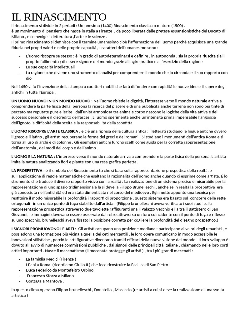 Arte Rinascimento | PDF