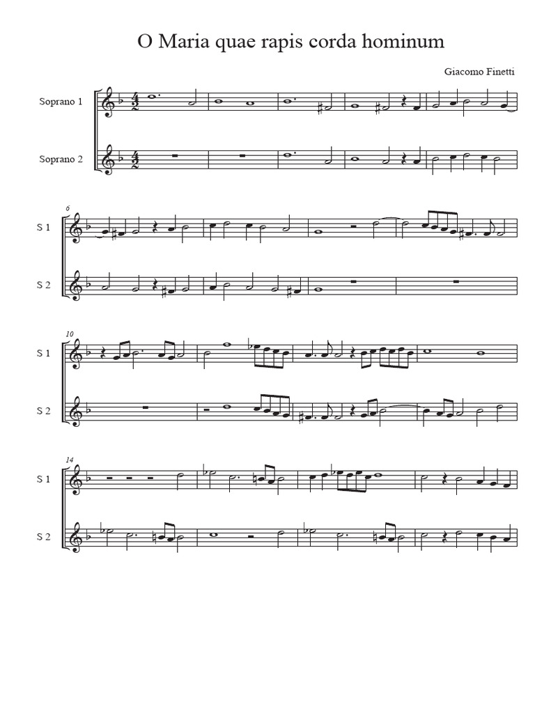 O Maria Quae Rapis Corda Hominum | PDF