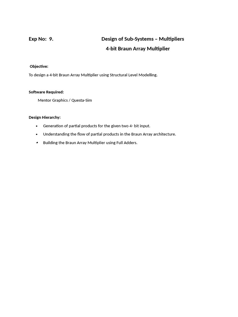 Exp 9 Multiplier | PDF