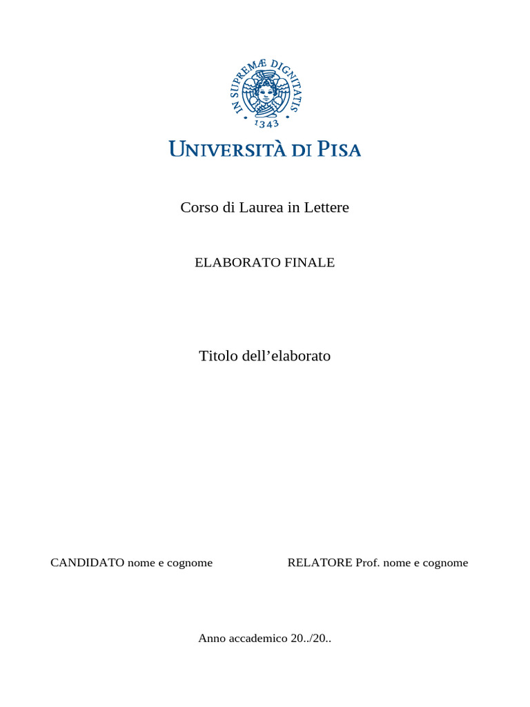 Fac Simile Frontespizio | PDF