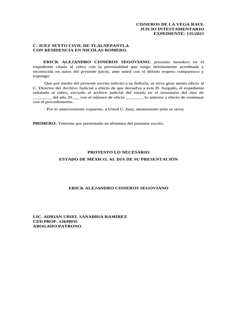 Devolucion Expediente Estado de México | PDF | Derecho