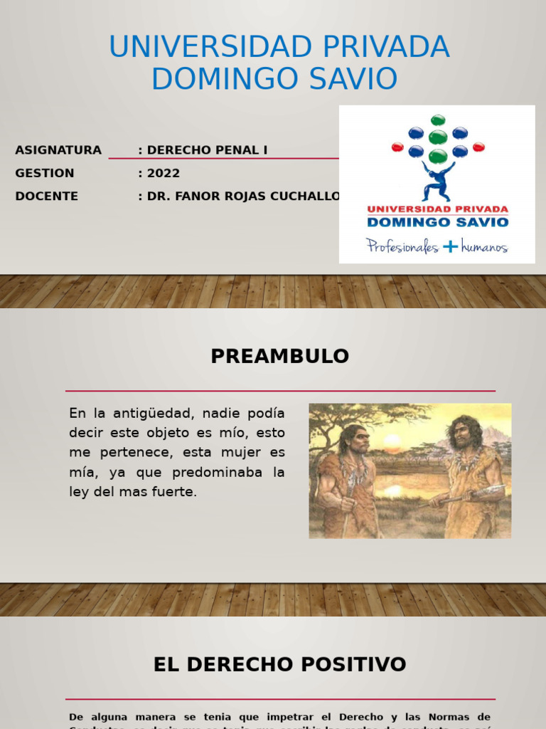Diapositiva 2 - Universidad Privada Domingo Savio Presentacion Derecho ...