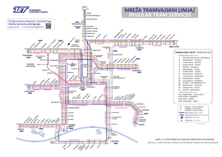 Zagreb Tram Map | PDF