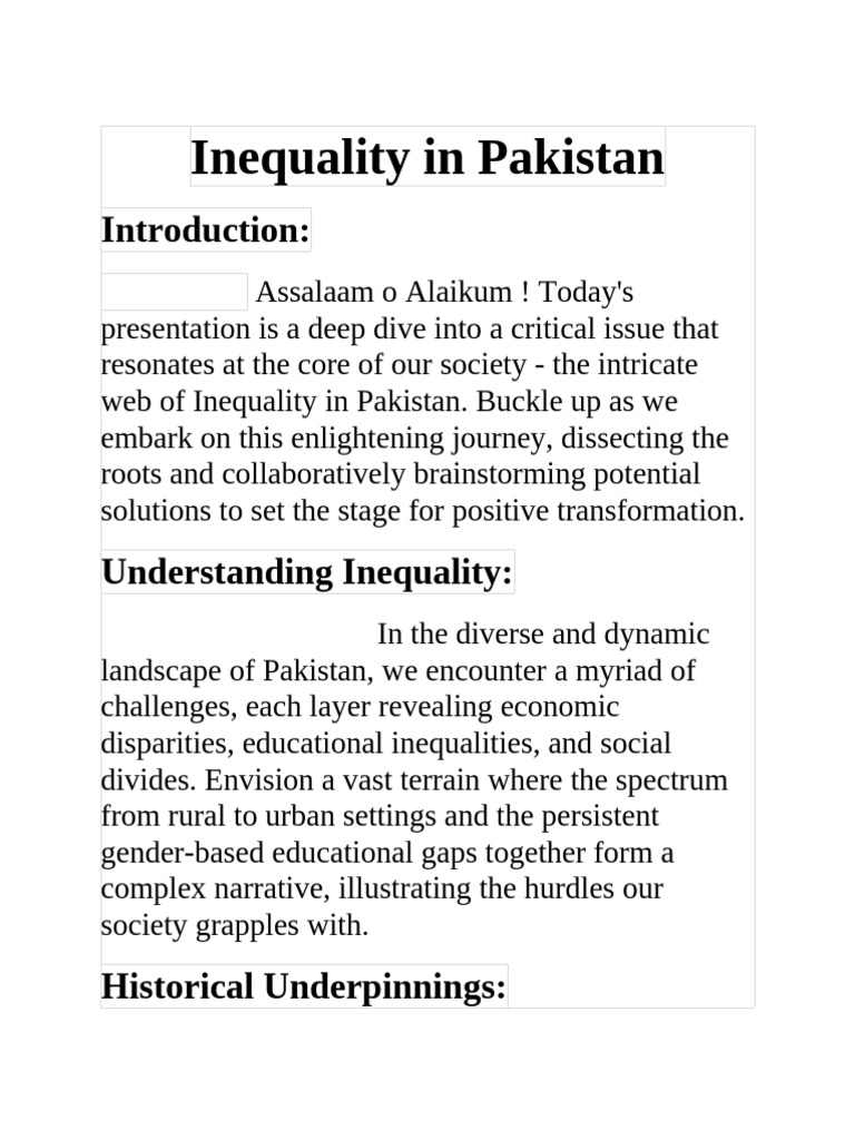 Inequality in Pakistan | PDF