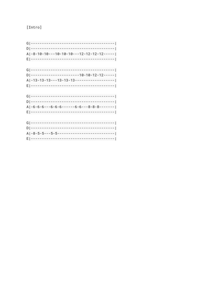 Too Sweet - Bass Tab | PDF
