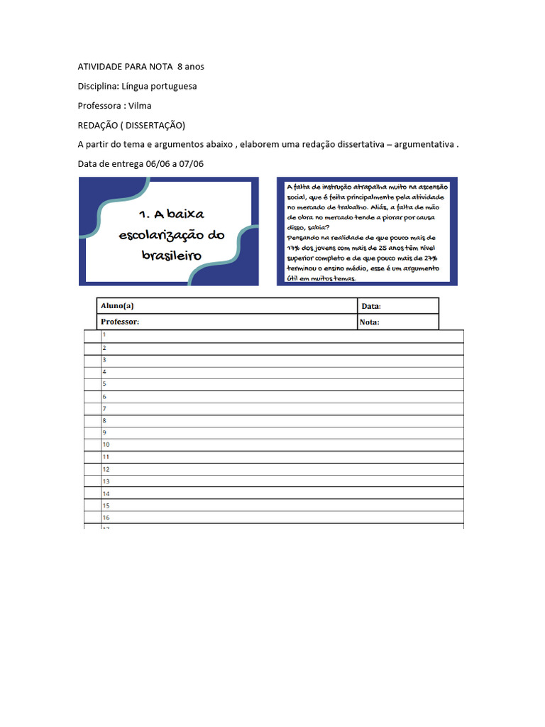 ATIVIDADE PARA NOTA | PDF