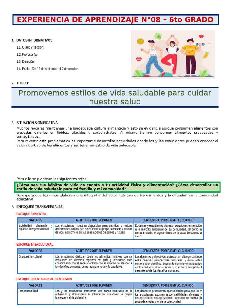 6° Grado - Experiencia de Aprendizaje N°08 | PDF | Números | Decimal